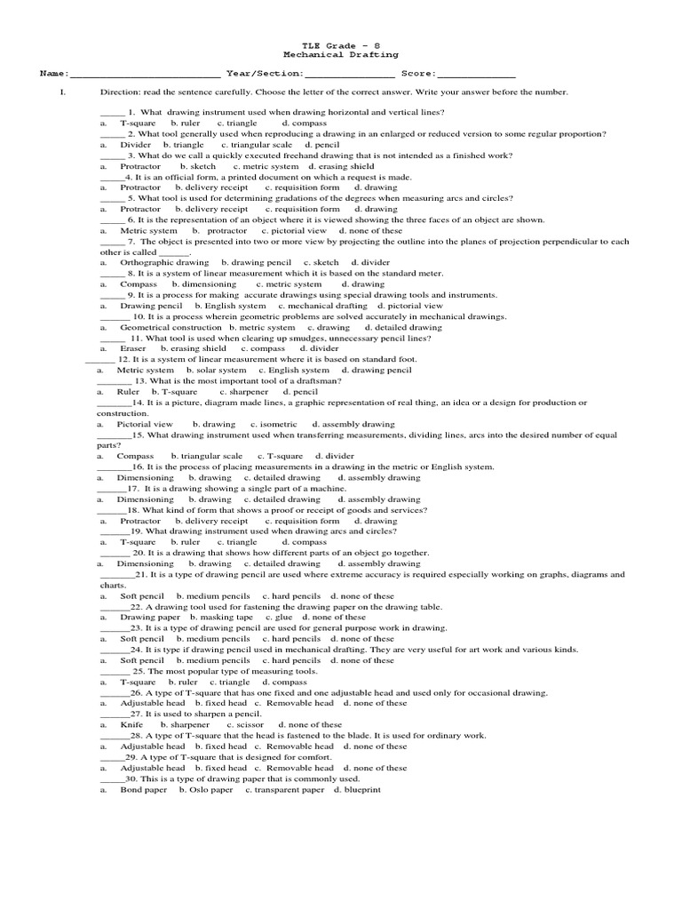 Summative Grade 8 | PDF | Drawing | Technical Drawing
