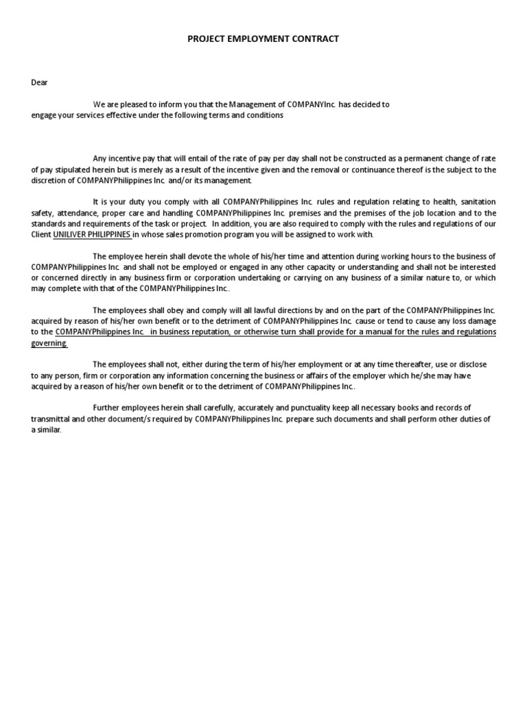 Project Based Contract | PDF | Employment | Government