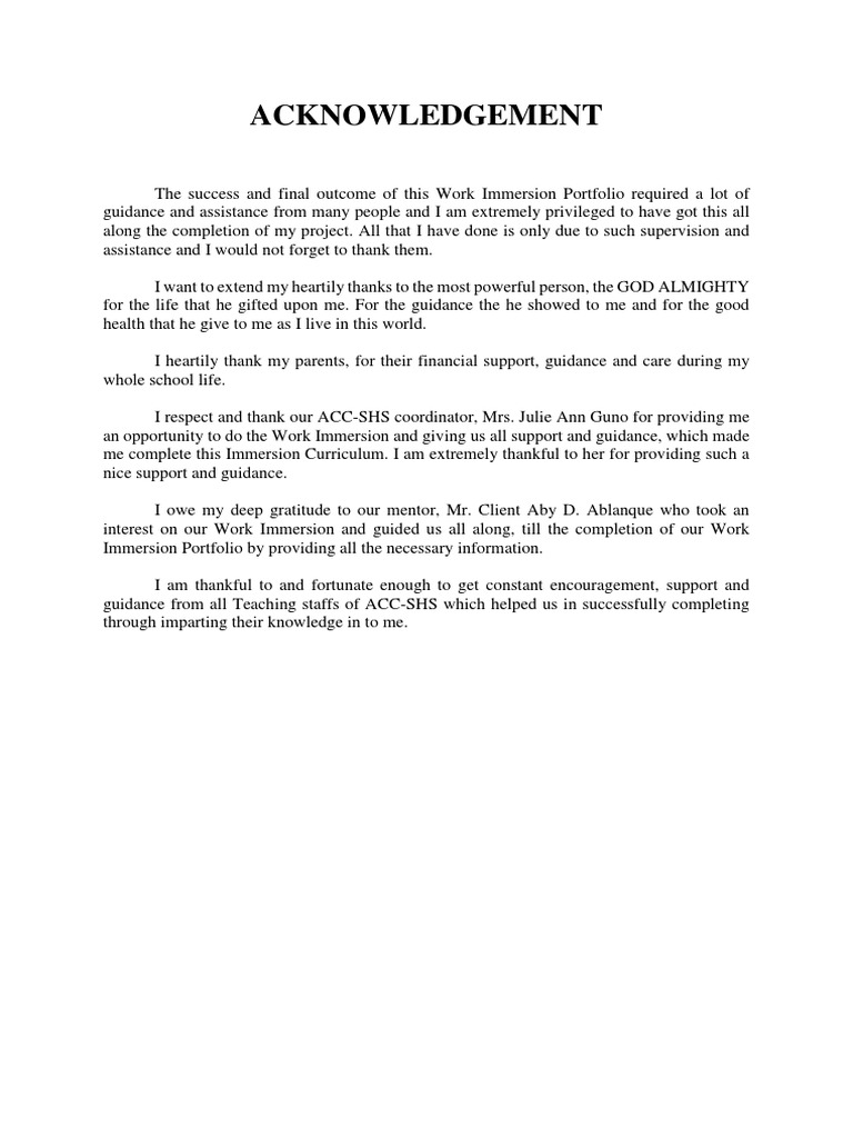 Acknowledgement | PDF