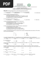 Math 10 4th Quarter Examination | PDF