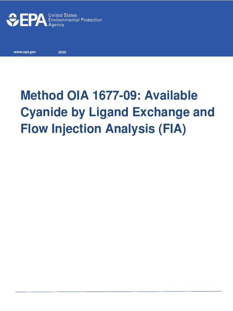 Method Oia-1677-09 2010 | PDF | Cyanide | Silver