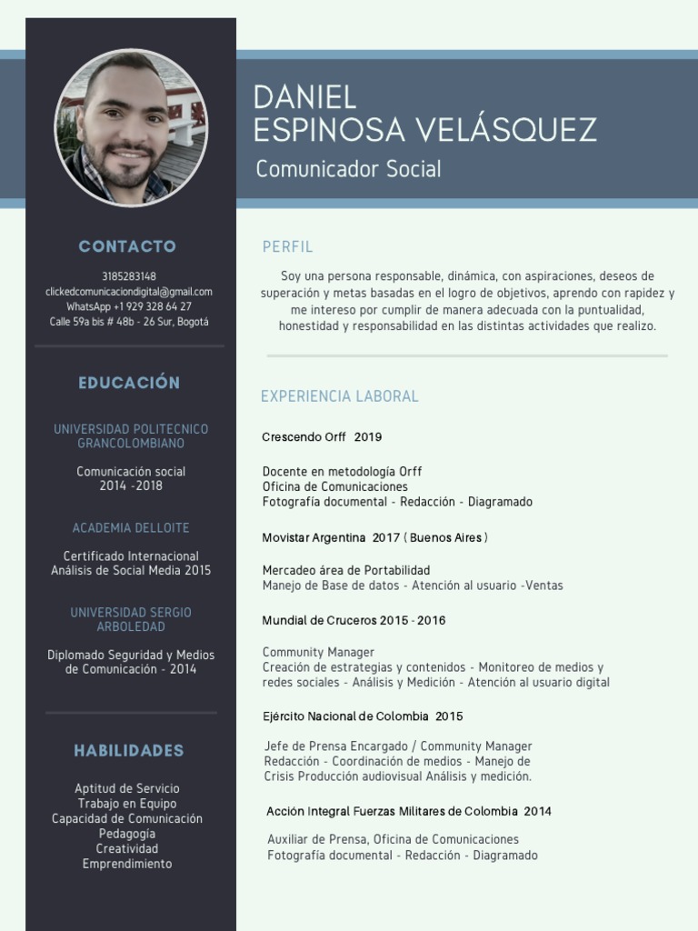 CV Daniel Espinosa Velásquez PDF | PDF