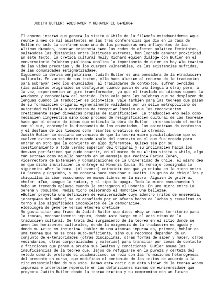 Judith Butler | PDF | Feminismo | Estudios de género