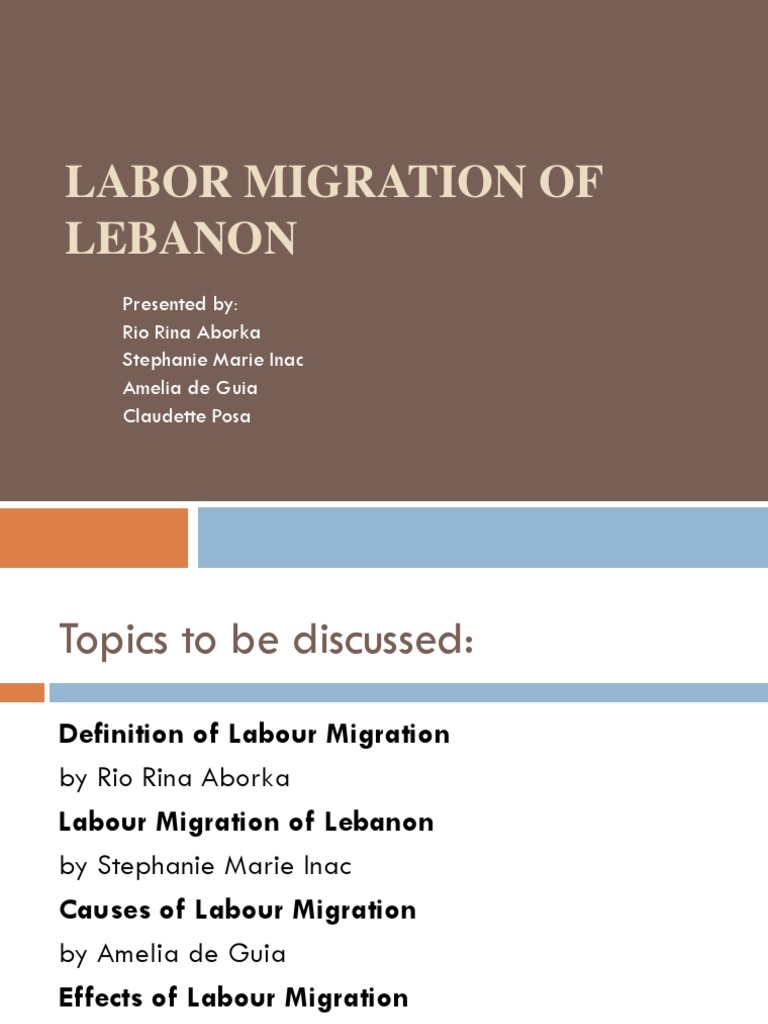 Labor Migration of Lebanon | PDF | Social Science | Travel