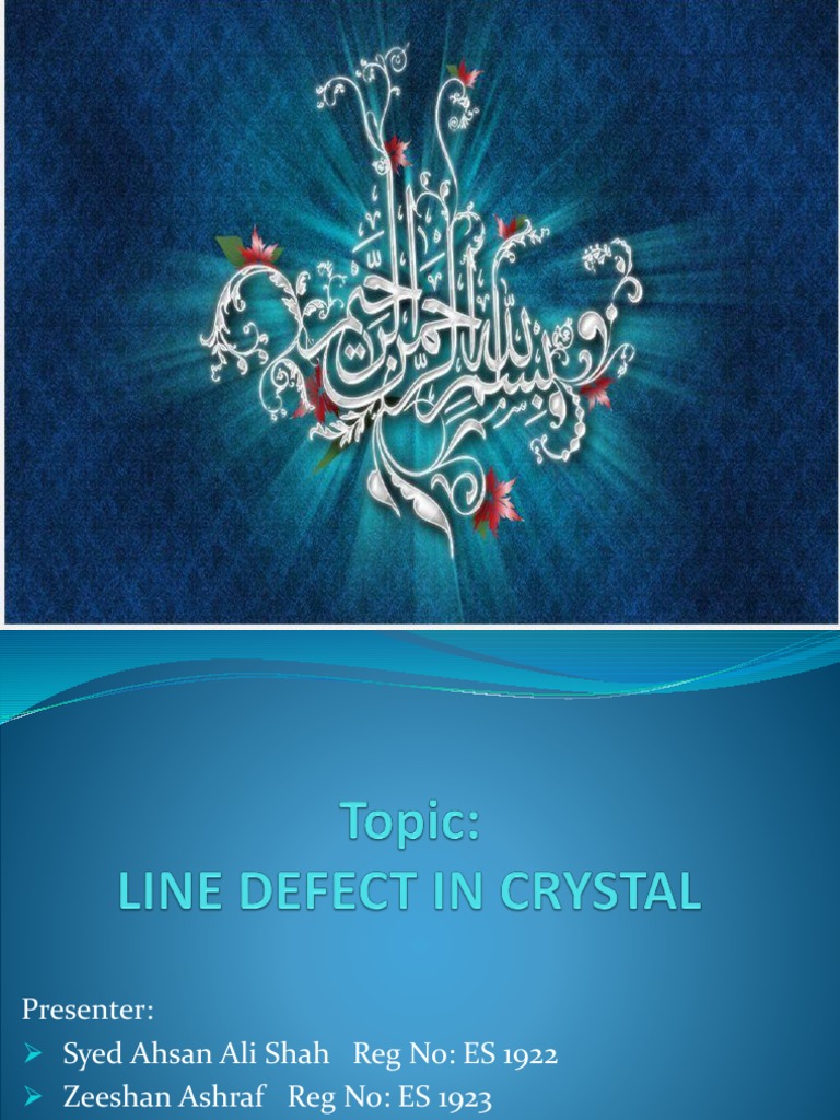 An Analysis of Line Defects in Crystals: Edge Dislocations, Screw ...