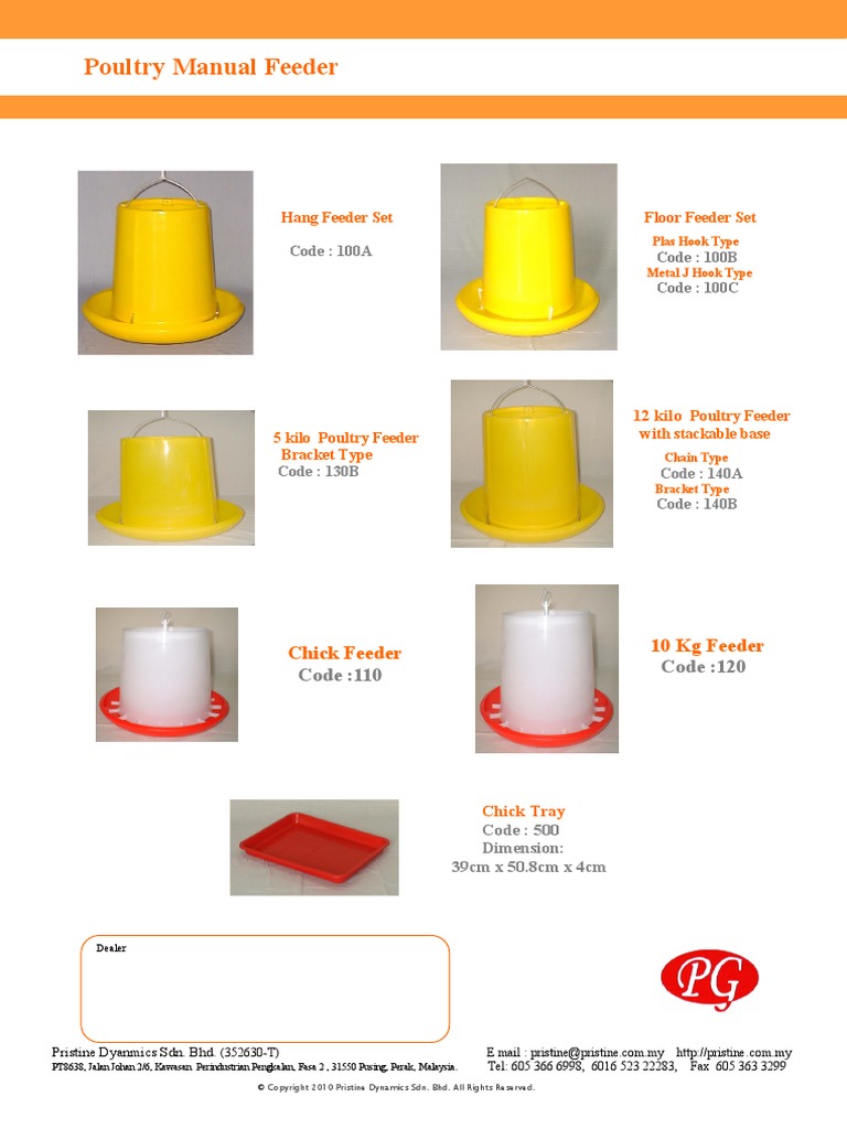 Poultry Manual Feeder: Chick Feeder 10 KG Feeder | PDF