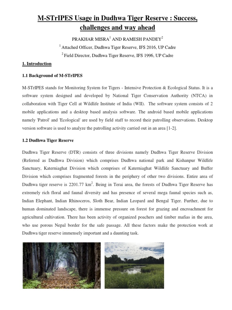 M-STripes Usage in Dudhwa Tiger Reserve | PDF | Backup | Android ...
