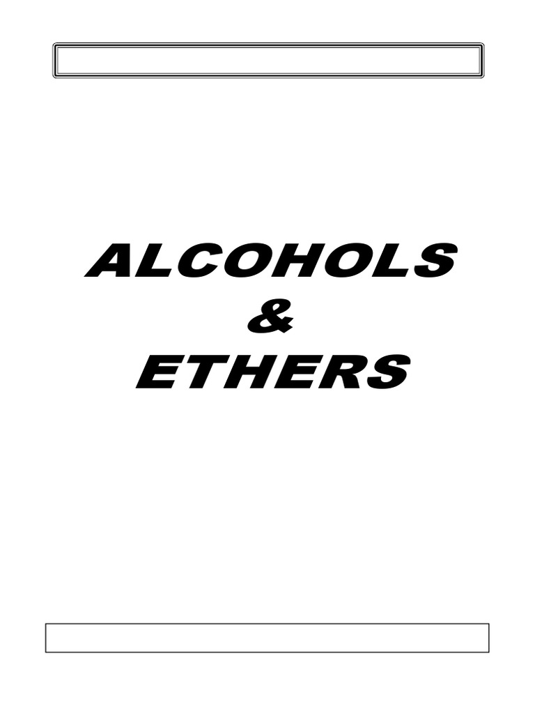 Alcohols & Ethers Multiple Choice Questions | PDF | Ester | Ether