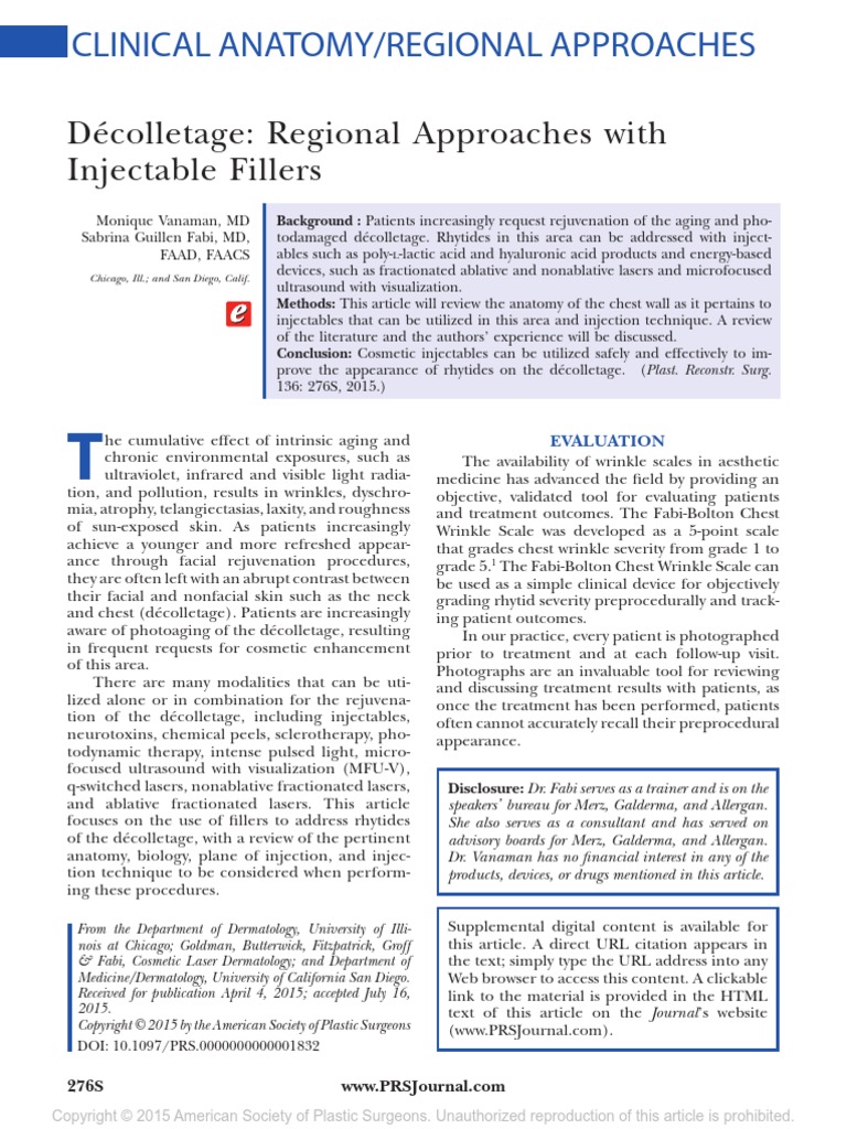 Décolletage: Regional Approaches With Injectable Fillers | Download ...