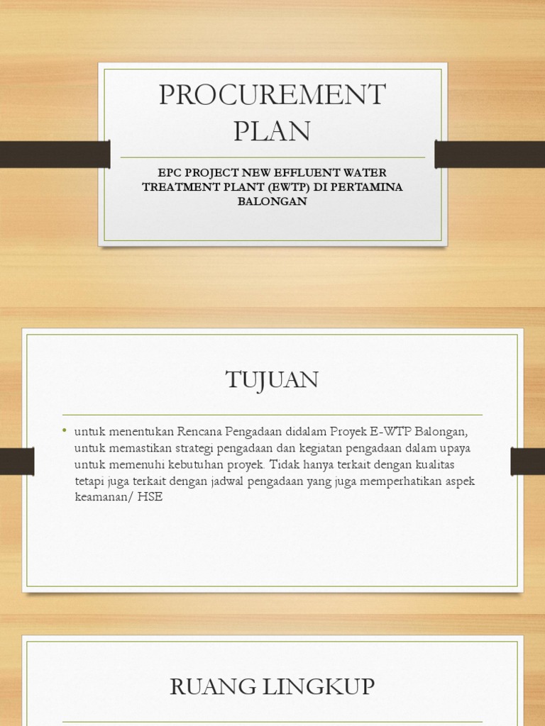 Procurement Plan: Epc Project New Effluent Water Treatment Plant (Ewtp ...
