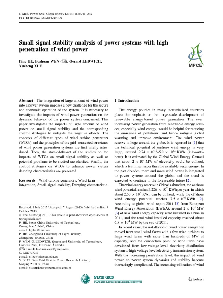 He2013 Article SmallSignalStabilityAnalysisOf | PDF | Wind Power ...