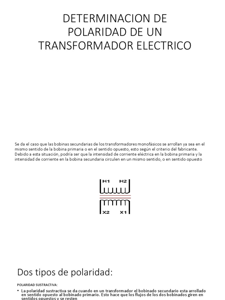 Determinacion de Polaridad de Un Transformador Electrico | PDF | Transformador | Corriente eléctrica
