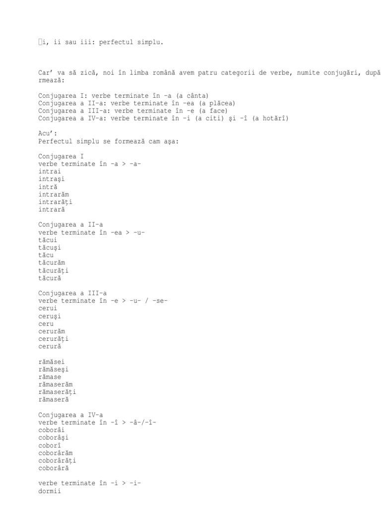Perfectul Simplu | PDF