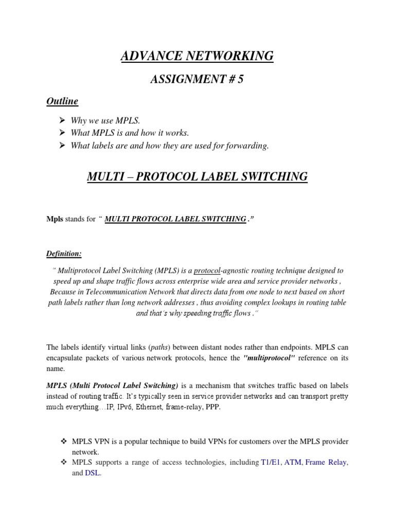 Advance Networkin1 (Repaired) | PDF | Multiprotocol Label Switching | Networking