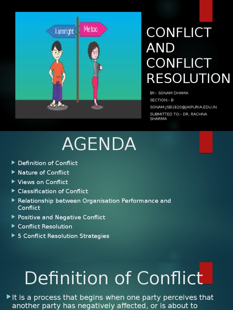 Conflict and Conflict Resolution | PDF | Conflict (Process ...