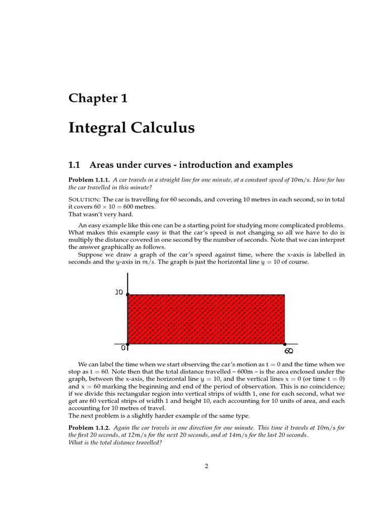 Integral Calculus: 1.1 Areas Under Curves - Introduction and Examples ...