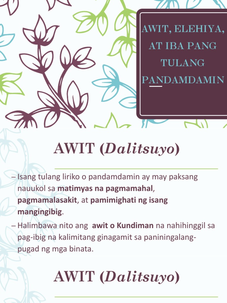 Tulang Pandamdamin | PDF