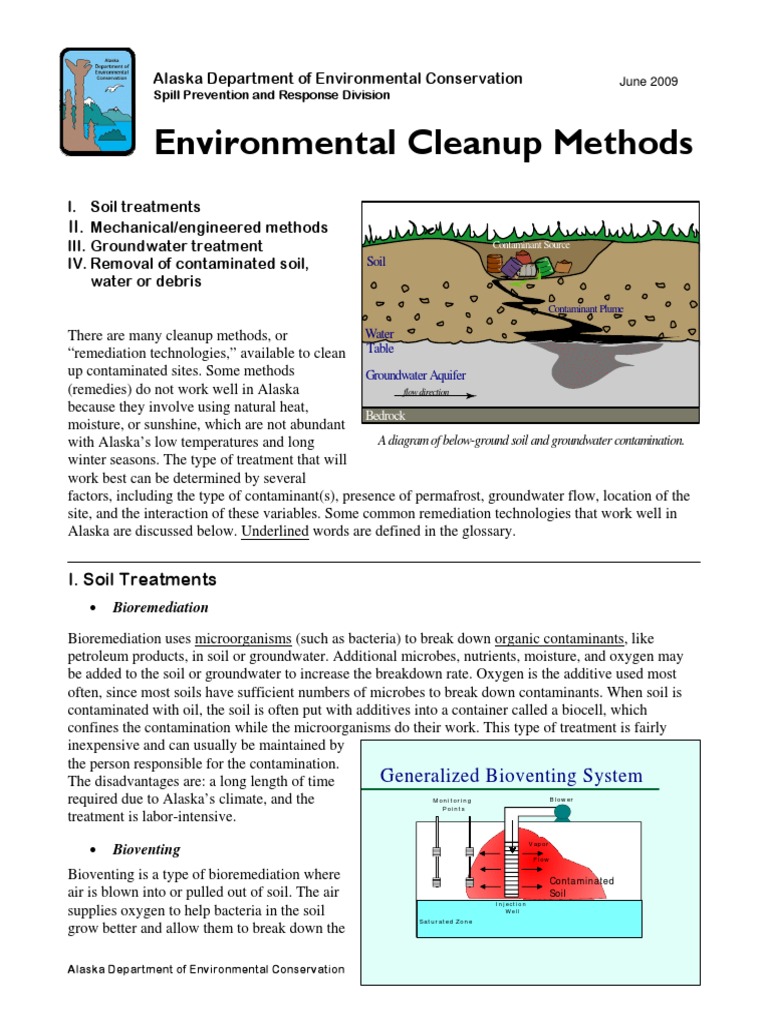 Environmental Cleanup Methods: Alaska Department of Environmental ...