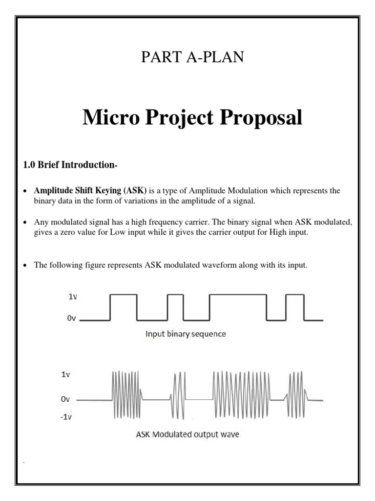 Micro Project Proposal: Part A-Plan | PDF | Modulation | Digital Signal