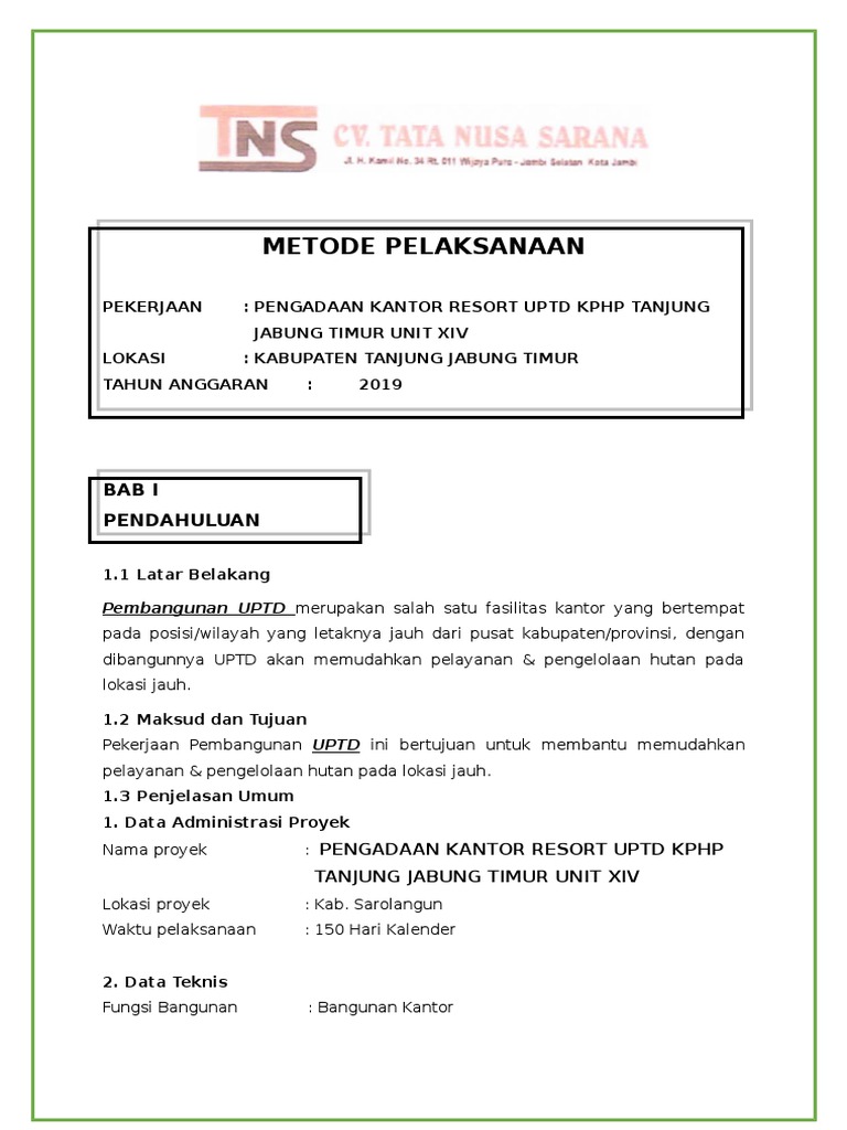 Contoh Metode Pelaksanaan Pekerjaan Gedung | PDF