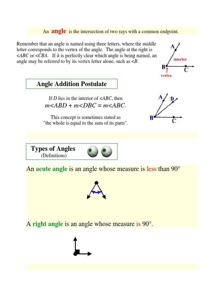 Angle Addition Postulate | PDF | Triangle | Angle