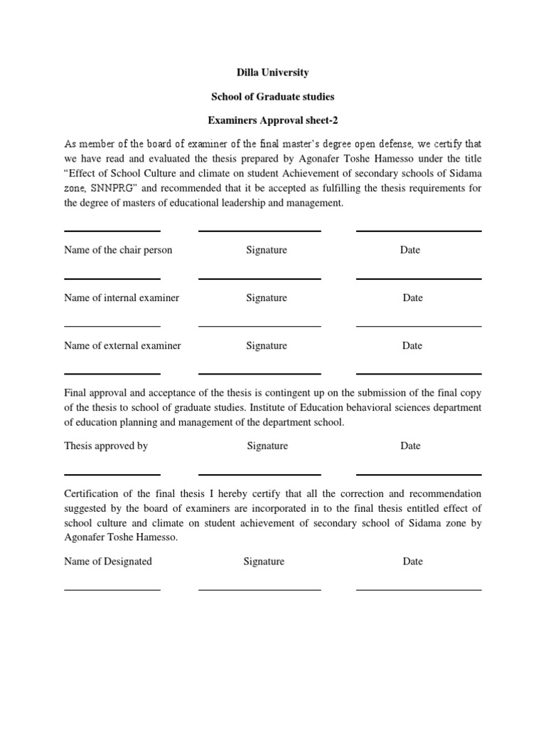 Dilla University | PDF | Thesis | Postgraduate Education