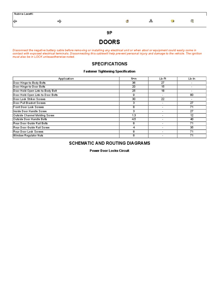 2006 Nubira-Lacetti DOORS | PDF | Electrical Connector | Switch