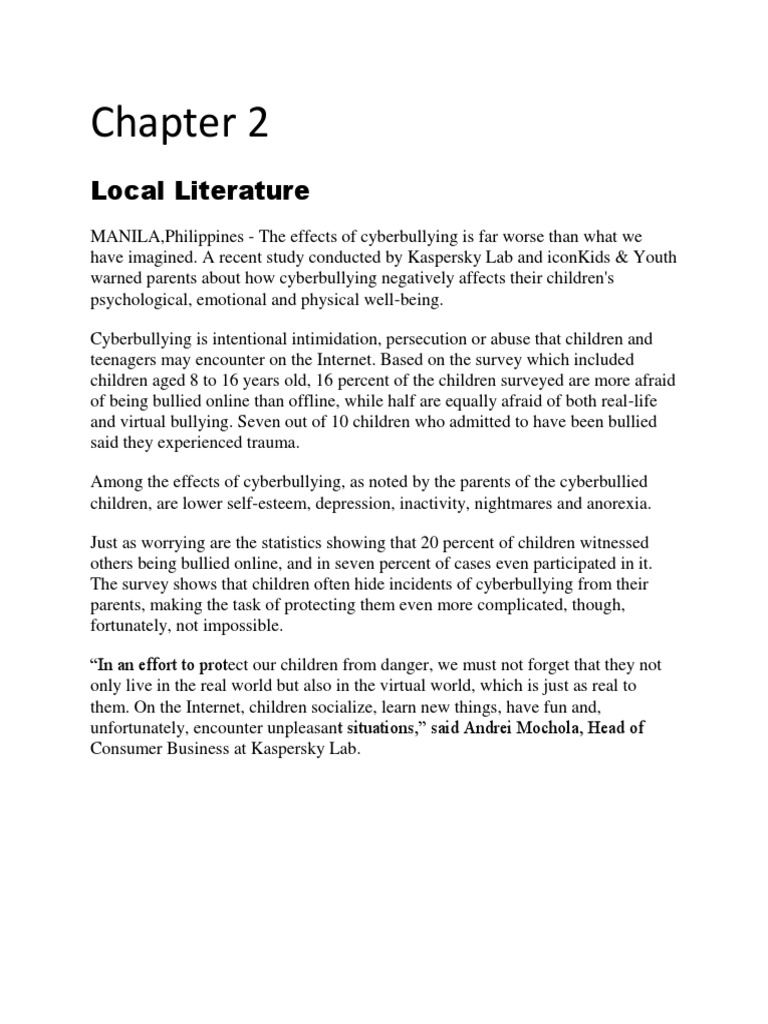 Chapter 2 | PDF | Cyberbullying | Bullying