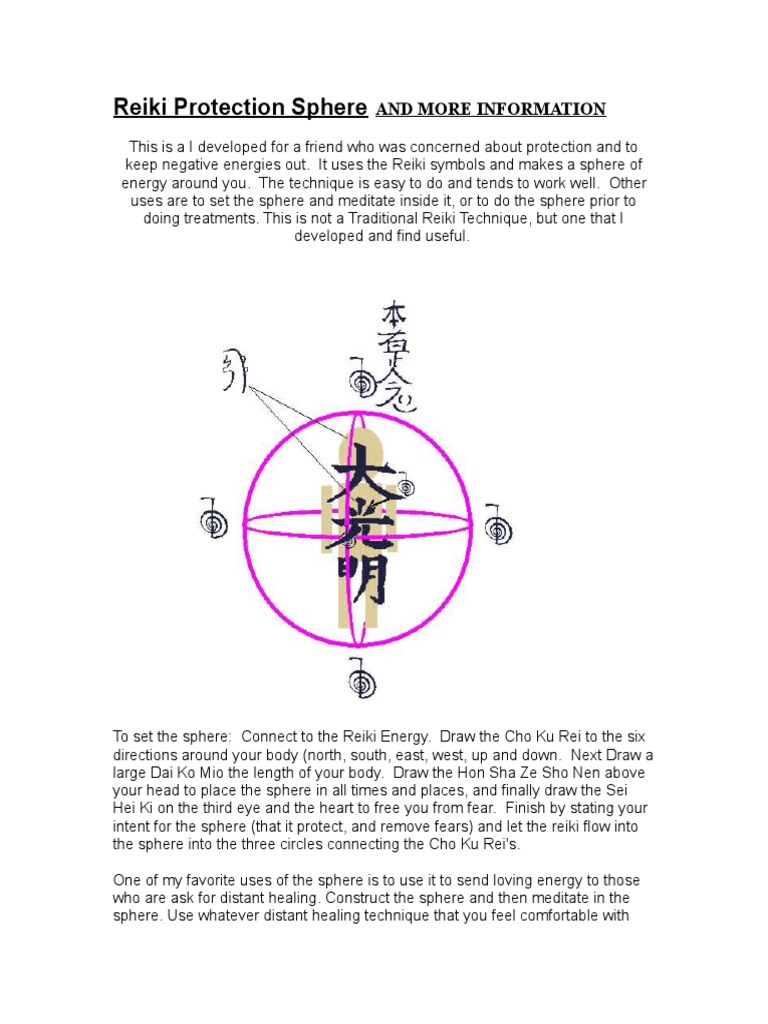 Reiki Protection Sphere and More Information | PDF | Qi | Reiki