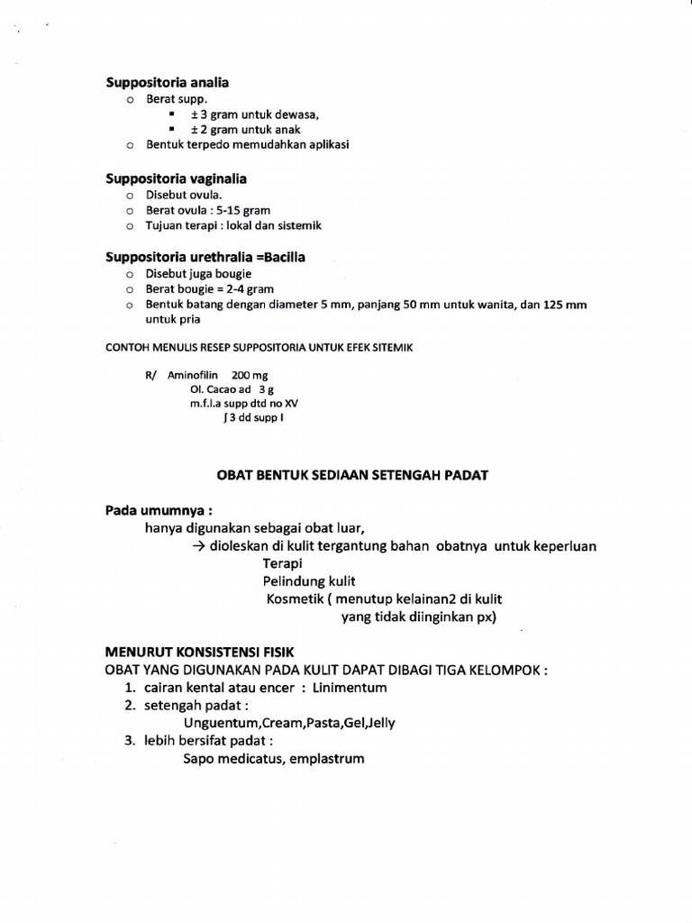 Jenis dan Formulasi Suppositoria Obat | PDF | Kesehatan Holistik ...