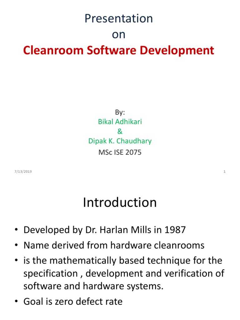 Cleanroom Software Development: Presentation On | PDF | Software ...