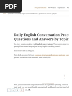 English Conversation Beginner | PDF | Leisure