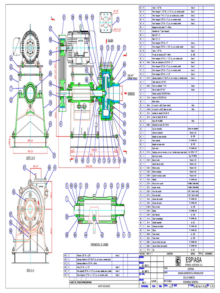 Bomba Horizontal Espiasa 8x6 | PDF