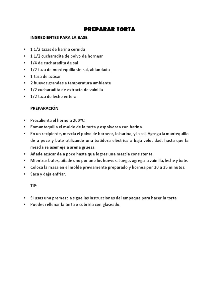 Cómo hacer una torta casera deliciosa: la receta básica de una torta de ...