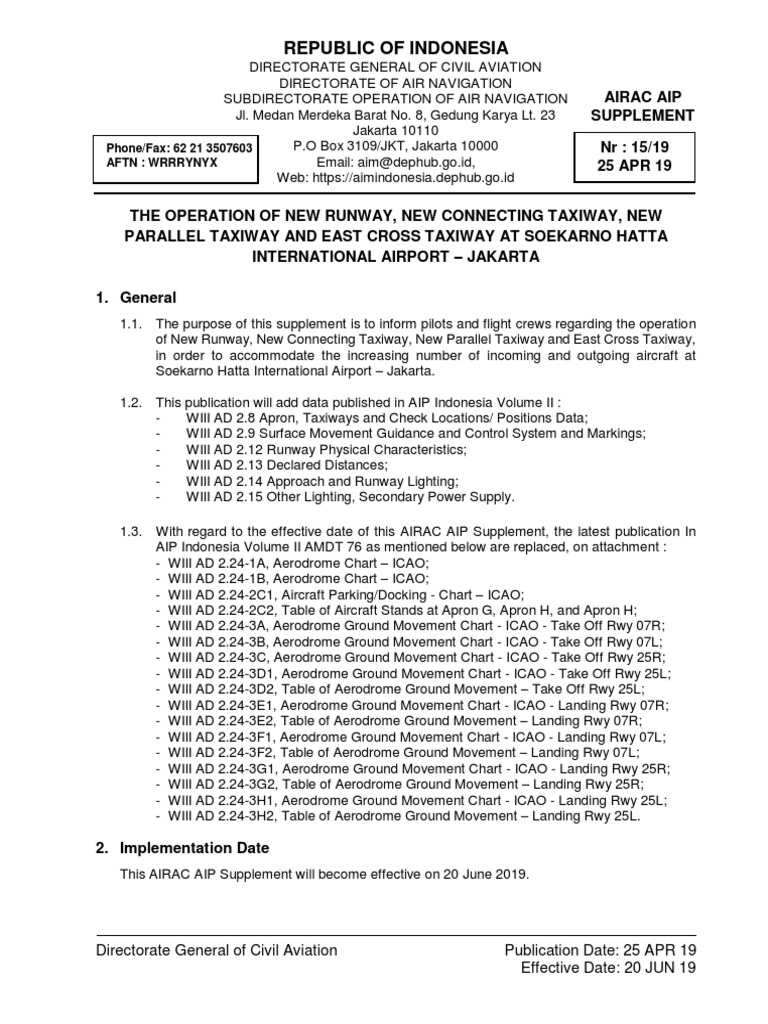New Runway Operations at Soekarno Hatta | PDF | Runway | Aerospace ...