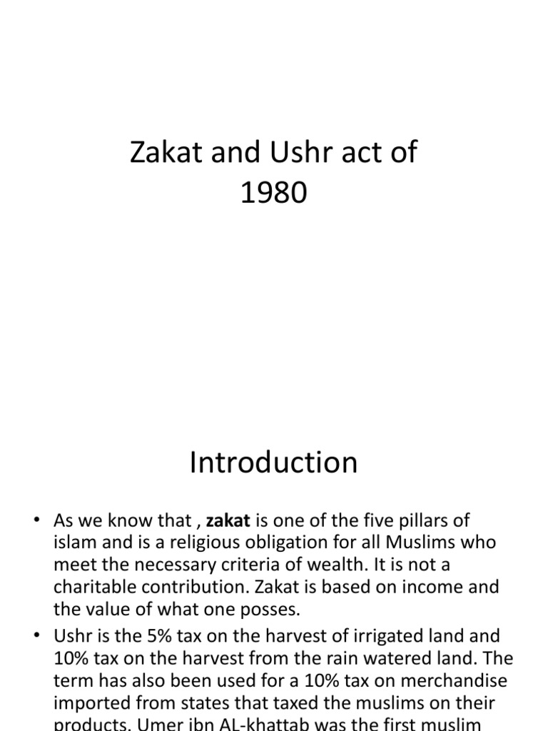Zakat and Ushr Act of 1980 | PDF | Qur'an | Islam