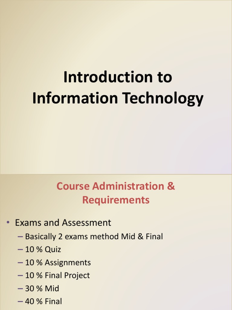 IT Introduction | PDF | Mobile Device | Personal Computers