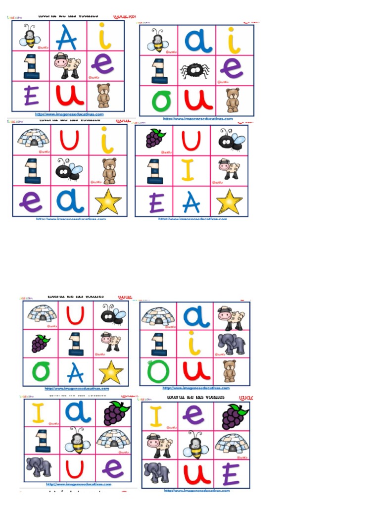 Loteria Vocales | PDF