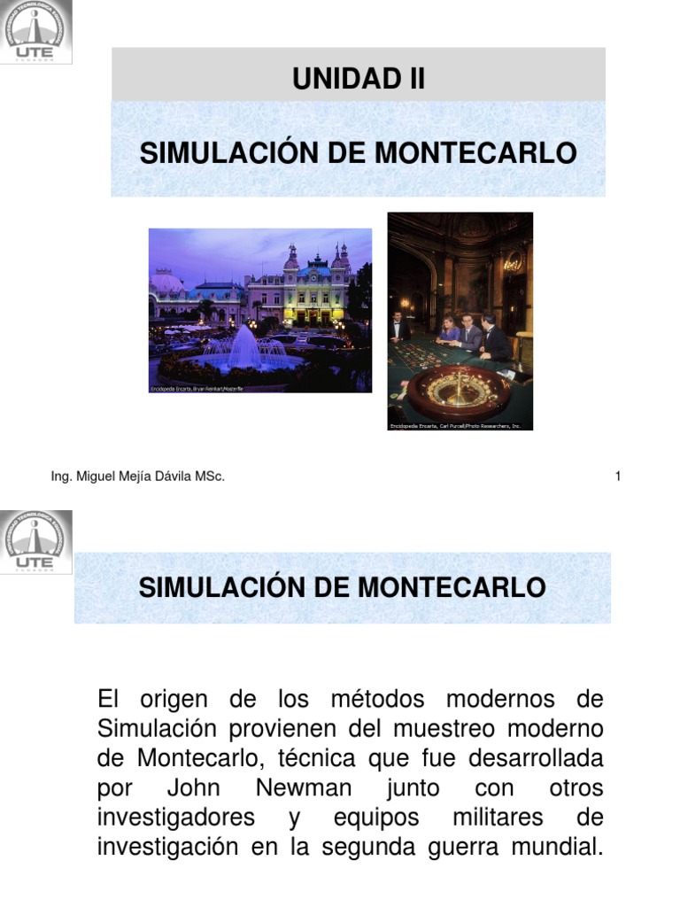 Simulación de Montecarlo - 1 | PDF | Método Monte Carlo | Simulación