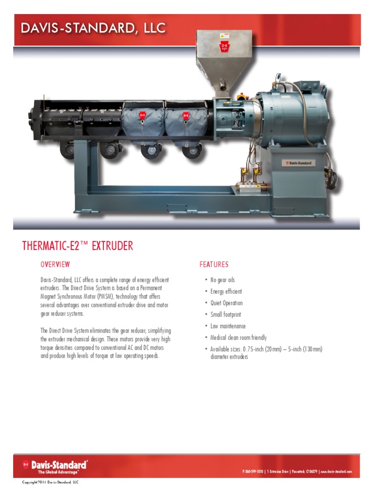 EXTRUDER Thermatic-E2 EN PDF | PDF | Electric Motor | Extrusion