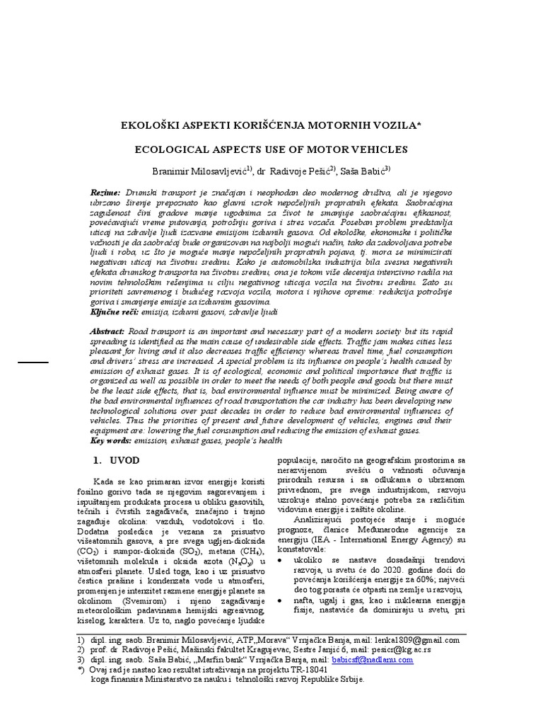 Ekoloski Aspekti MV PDF | PDF