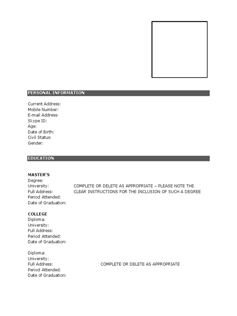 Sample Resume Accepted by POEA | PDF