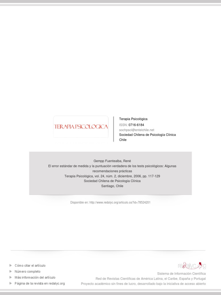 El Error Estandar de Medida y Puntuacion | PDF | Error estándar ...