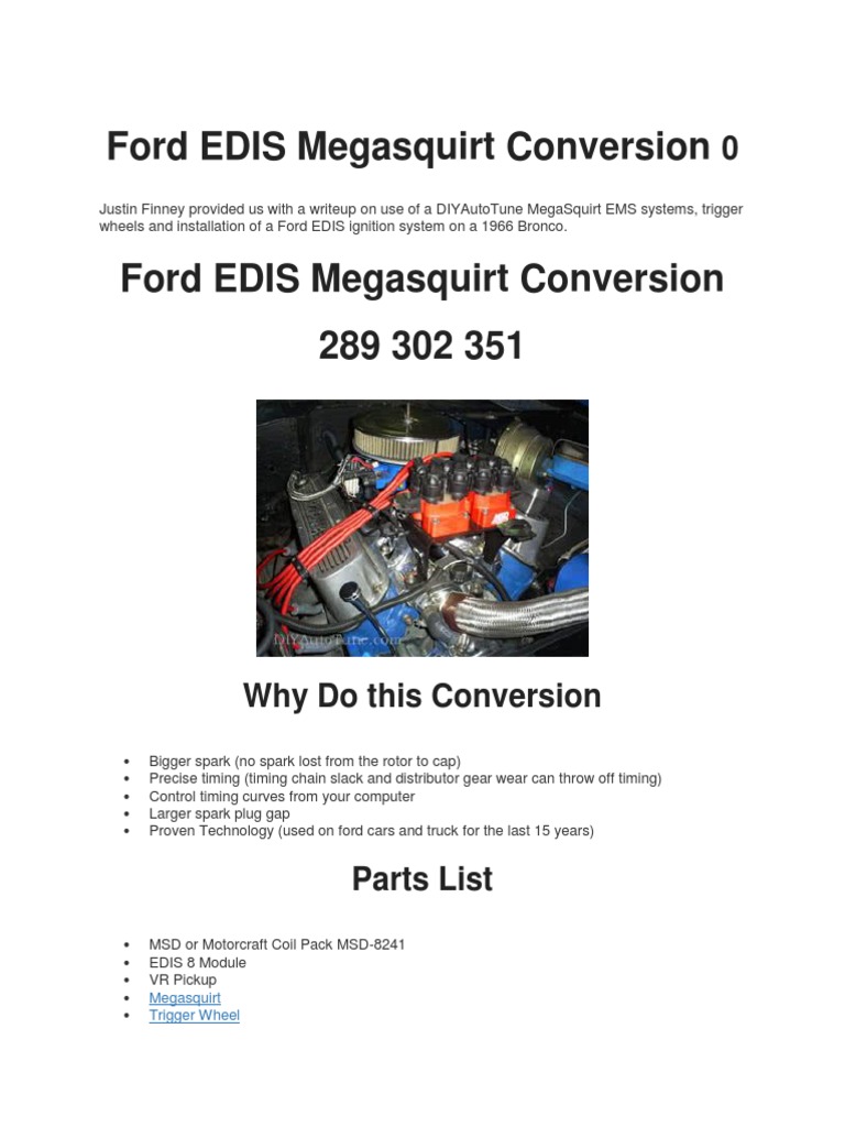 EDIS Ford Bronco | PDF | Distributor | Throttle