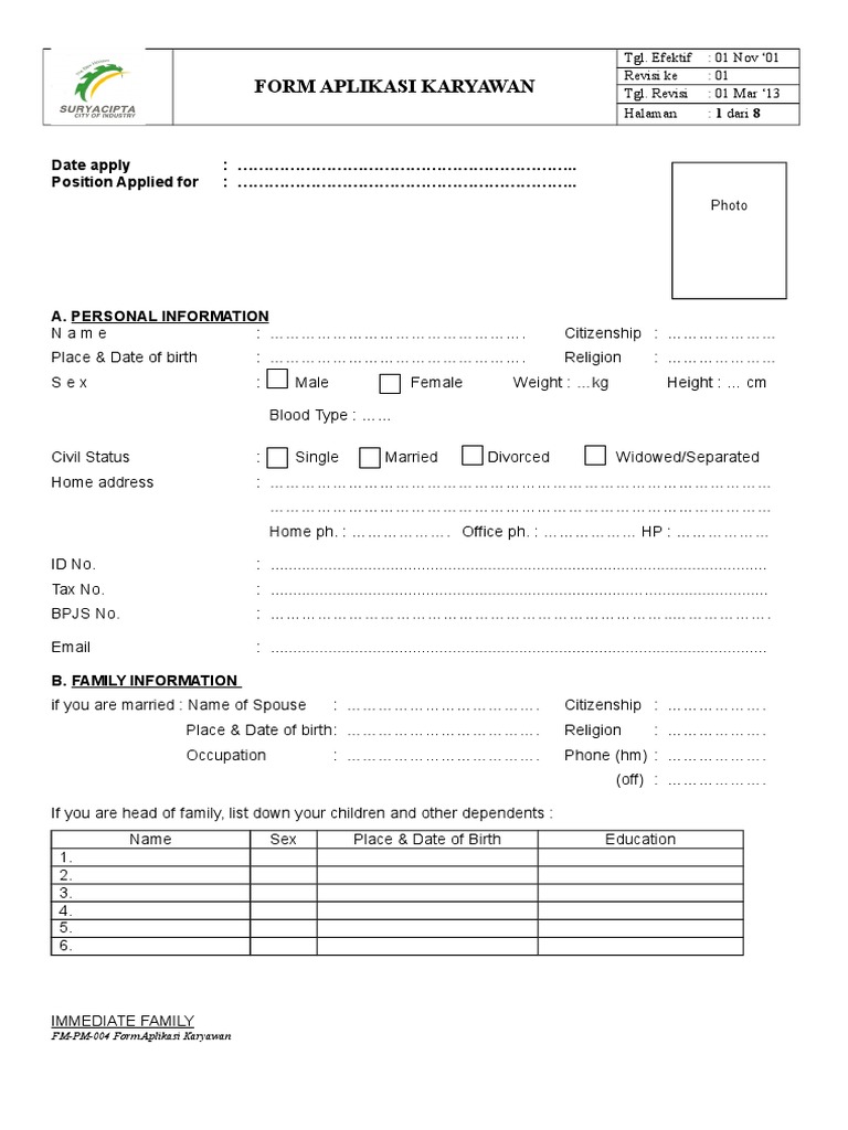 HRD Form Application SCS | PDF | Physical Examination | Business