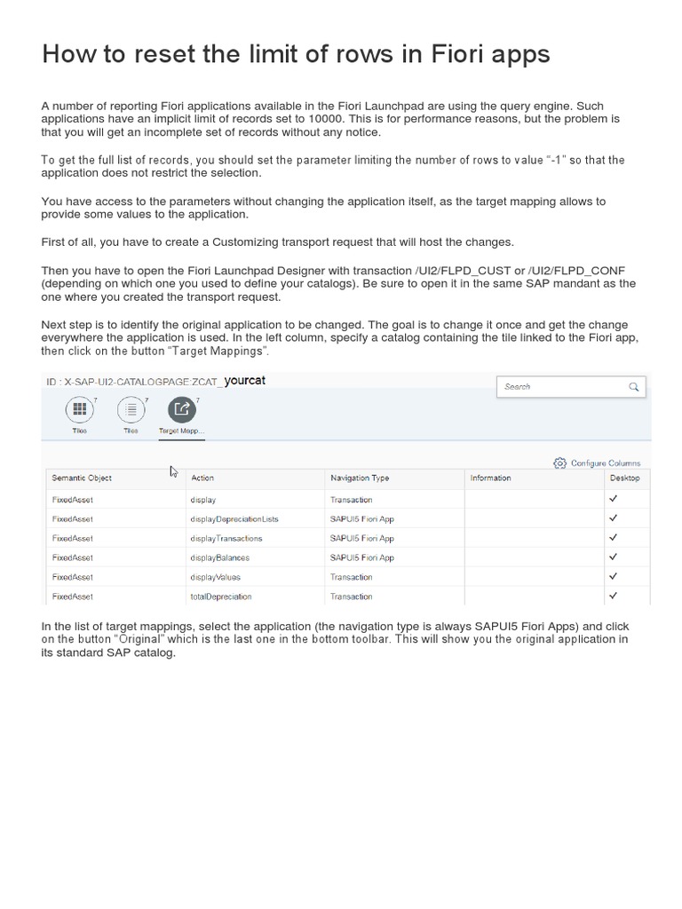 How To Reset The Limit of Rows in Fiori Apps | PDF | Information ...