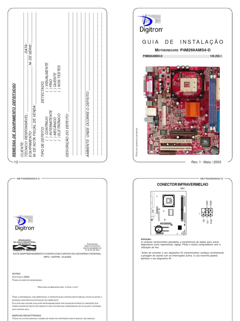 Digitron P4m266ams4-D Manual | PDF | Arquitetura X86 | USB