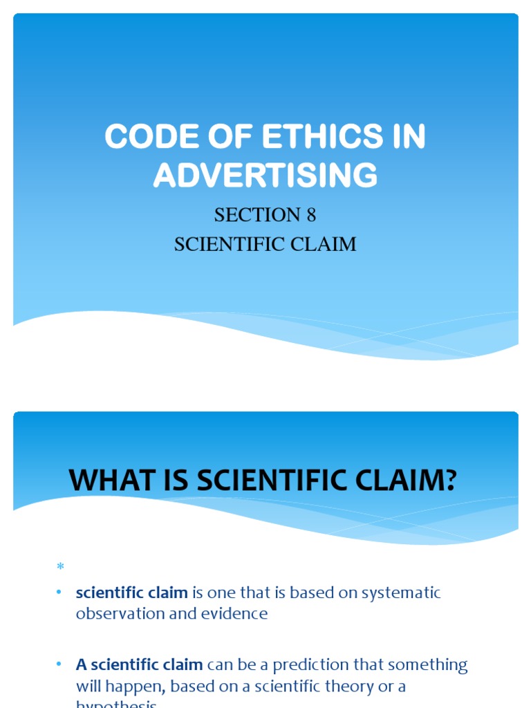 Scientific Claims in Advertising Ethics | PDF | Science & Mathematics