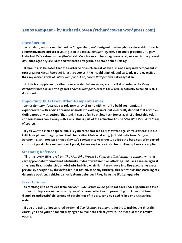 Xenos Rampant | PDF | Infantry | Wars & Military