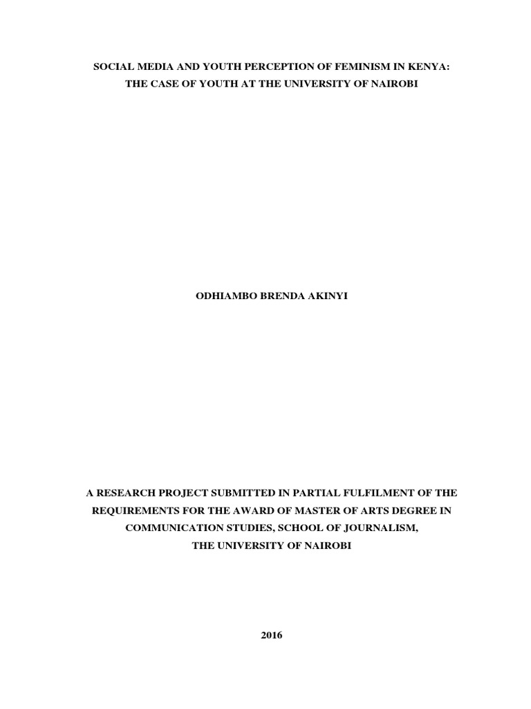 Brenda Akinyi Odhiambo Final Project | PDF | Feminism | Gender Studies